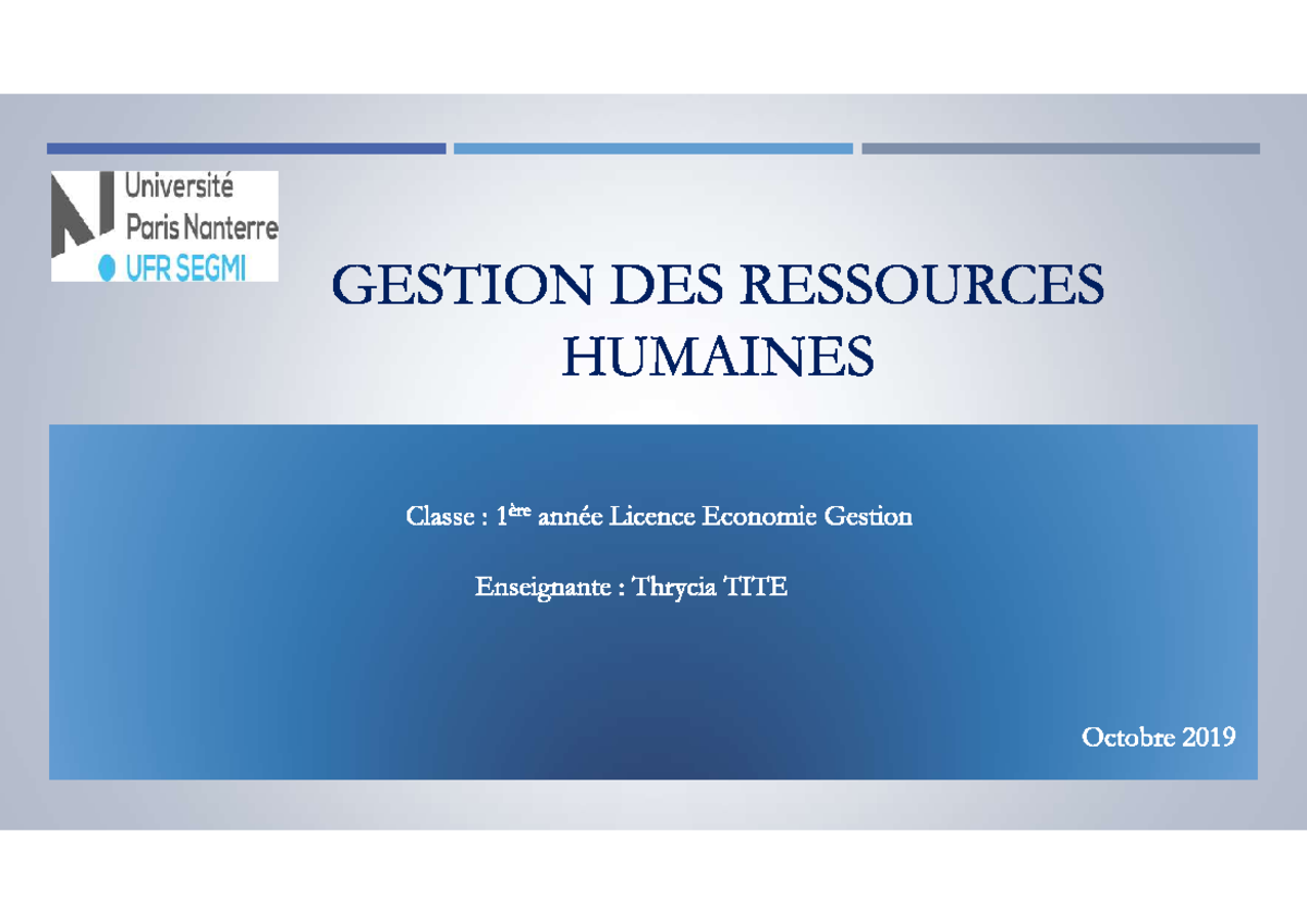 0- Cours RH IGO 19-20 RH - Introduction à la gestion et aux ...