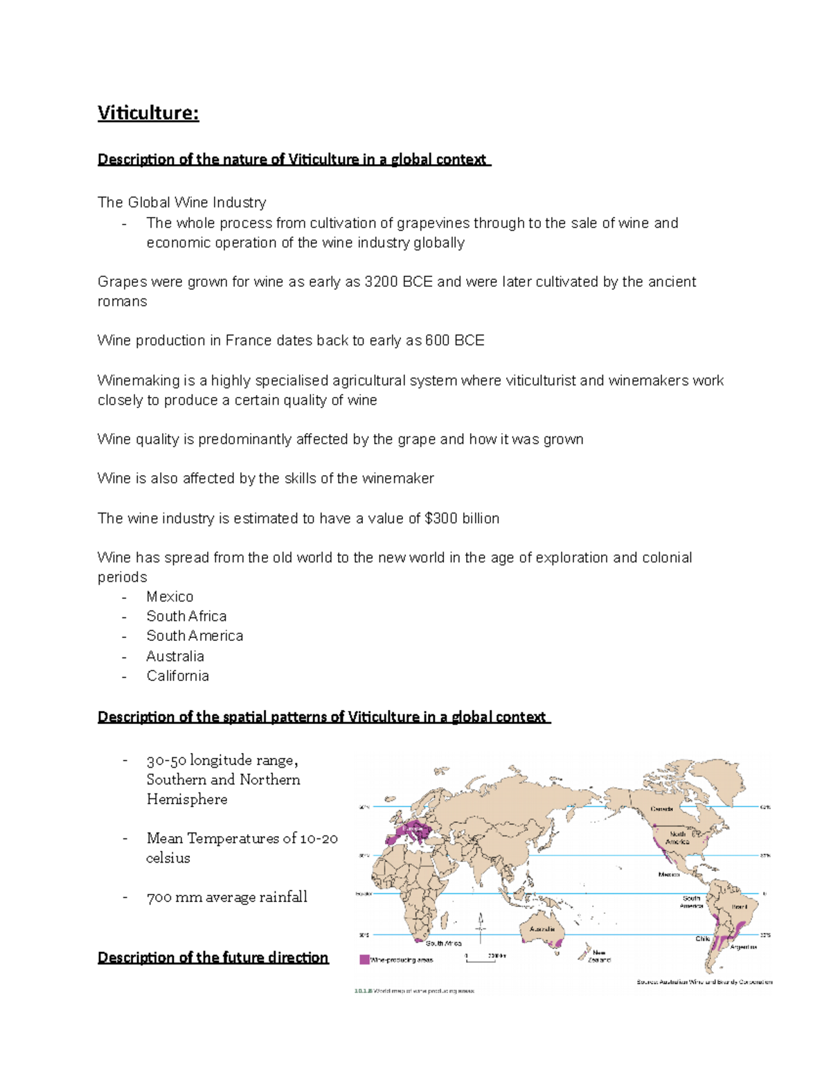 Viticulture - Very Concise - Viticulture: Description of the nature of ...