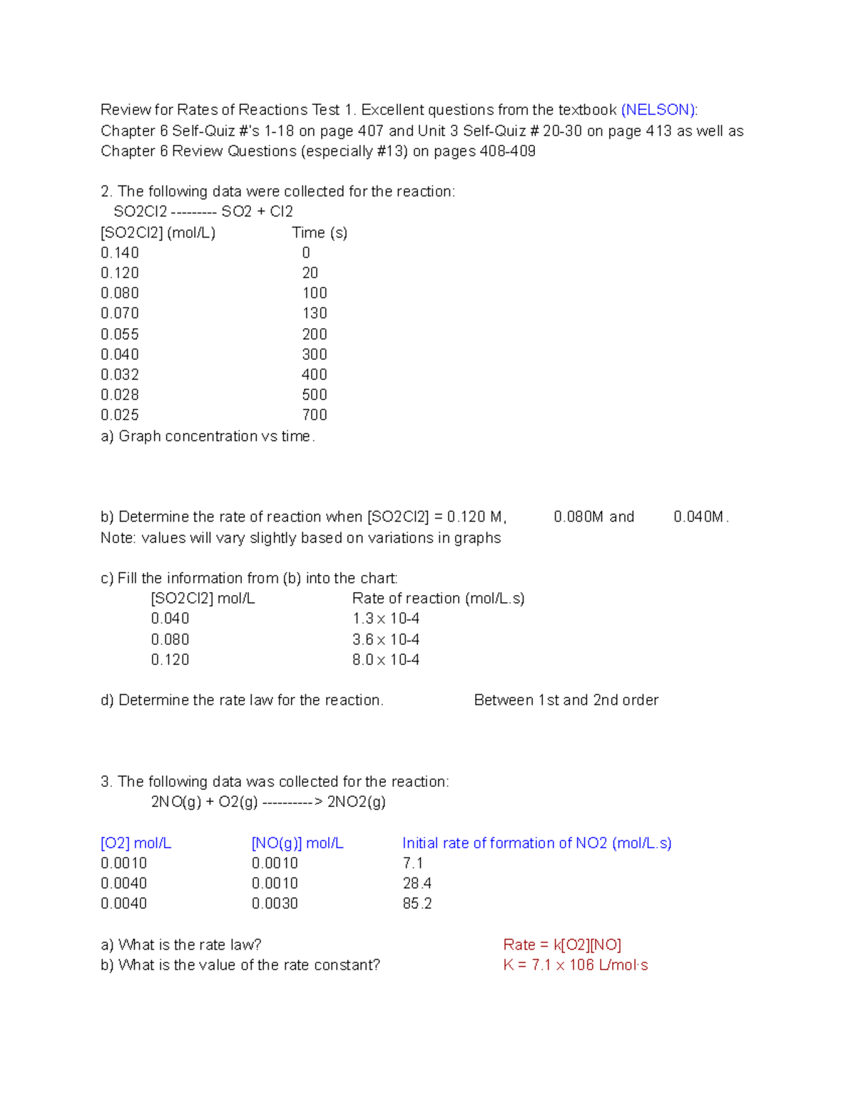 rejfkejwfiwbfdiwbfd - Review for Rates of Reactions Test 1. Excellent ...