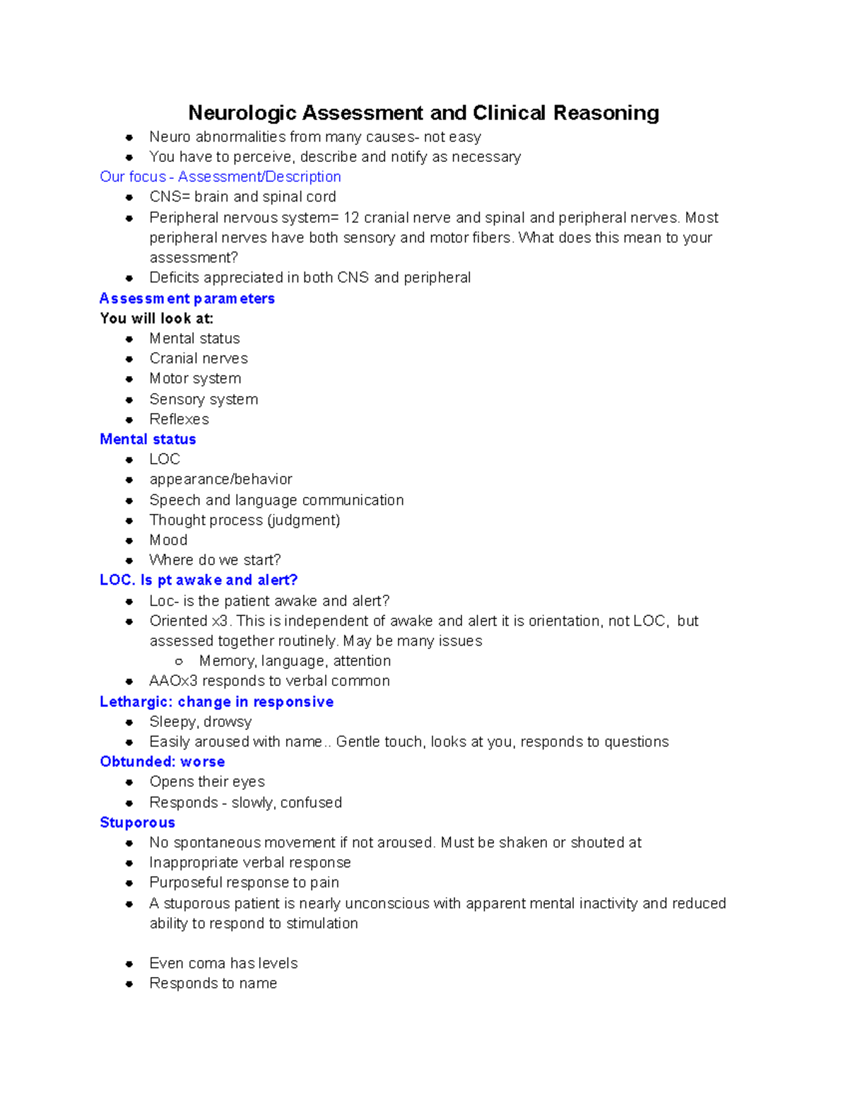 Foundations Neurologic Assessment - Neurologic Assessment and Clinical ...