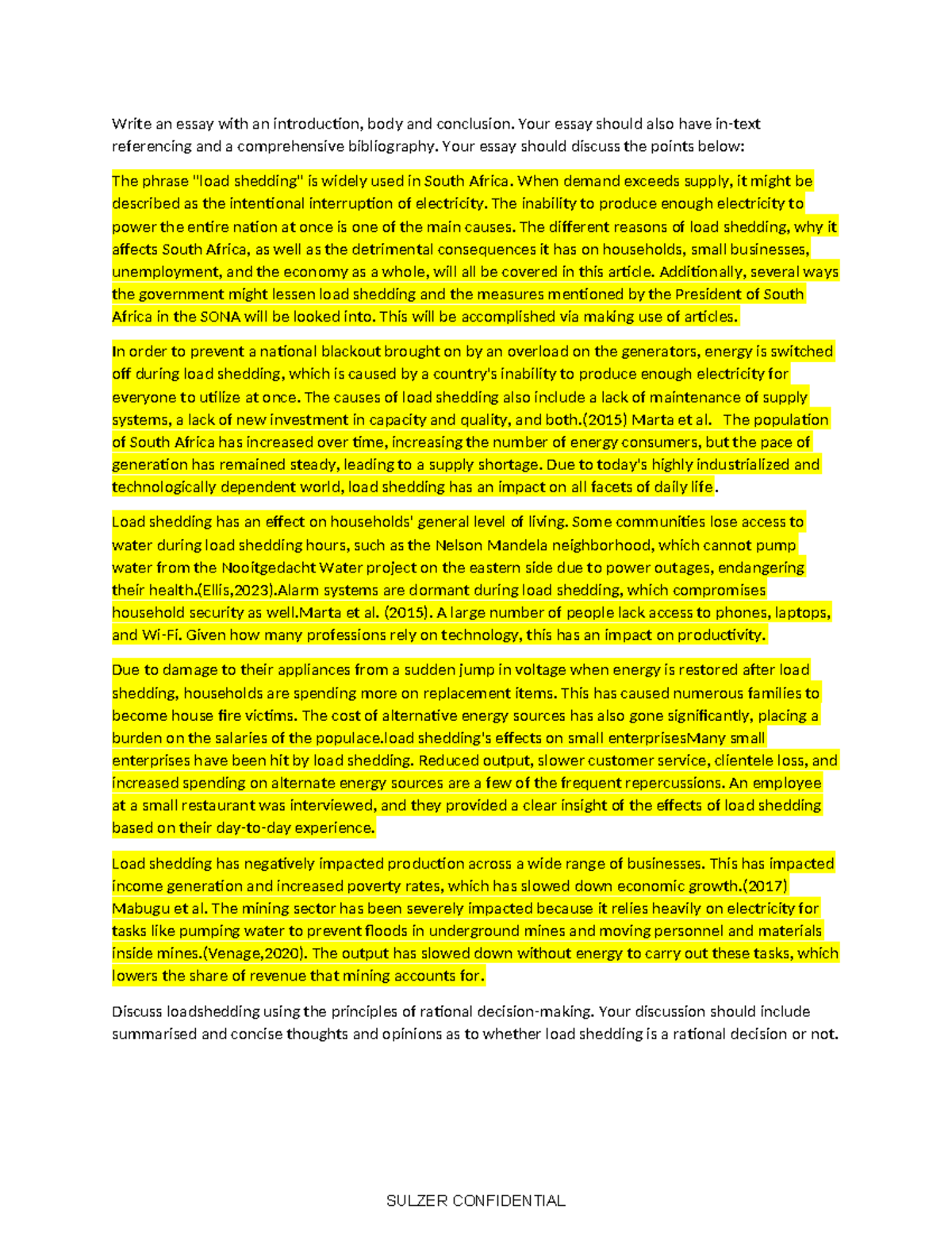 Assignment 6 - Write an essay with an introduction, body and conclusion ...