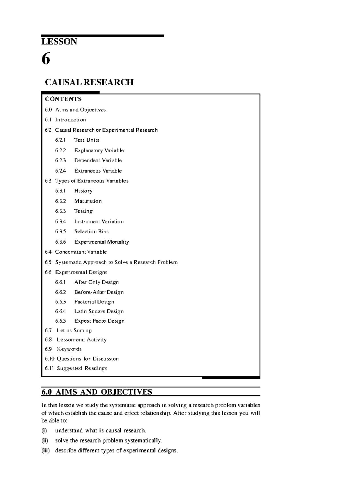 Reasearch Methods for Management Lesson-06 - 49 Causal Research LESSON ...