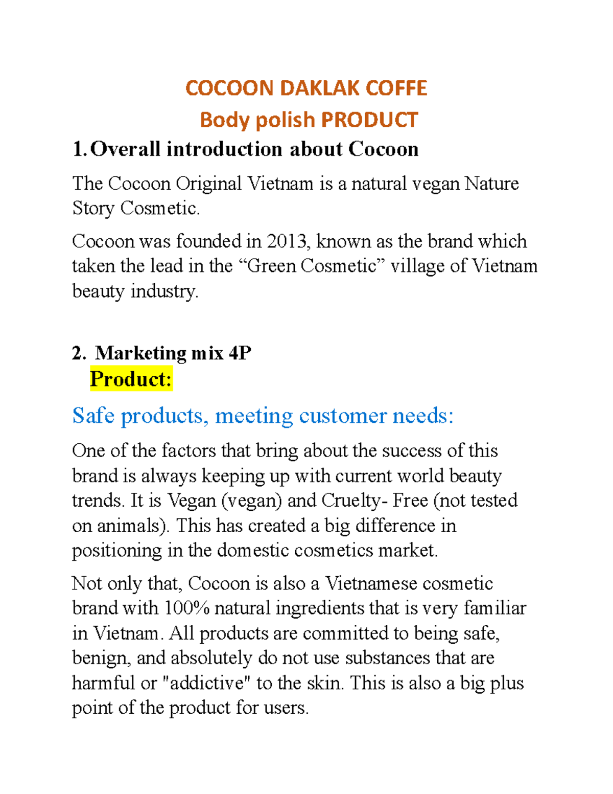 Cocoonn - kkk - COCOON DAKLAK COFFE Body polish PRODUCT 1 introduction about Cocoon The Cocoon ...