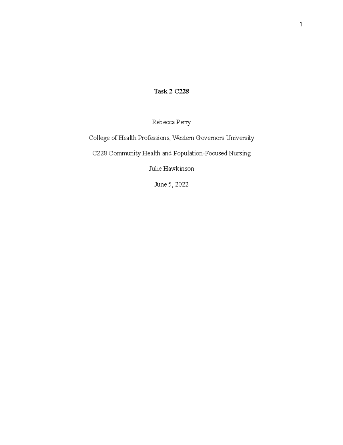 Task 2 C228 - Passed on the first try with no revisions!!! - Task 2 C ...