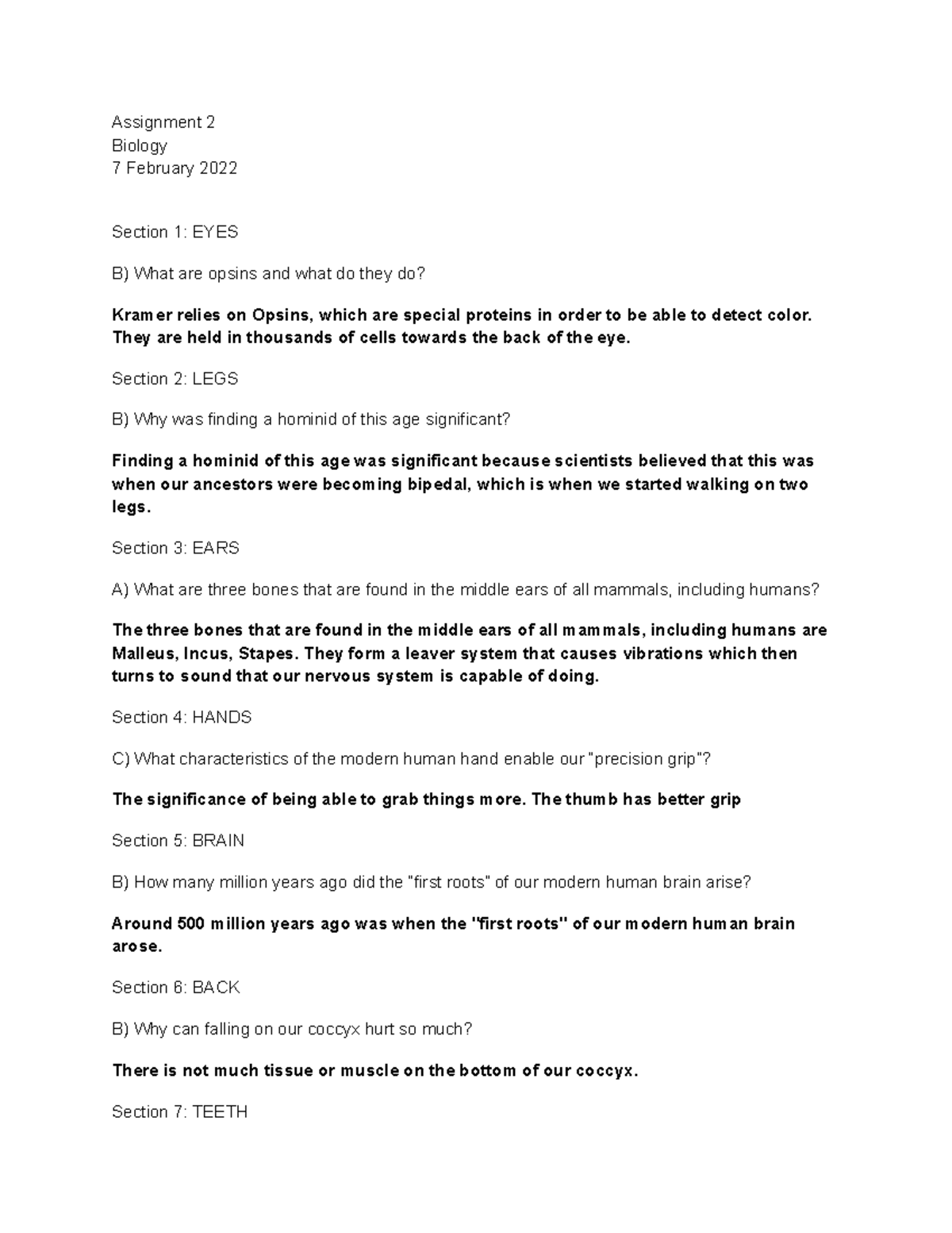 Untitled document - coursework questions - Assignment 2 Biology 7 ...