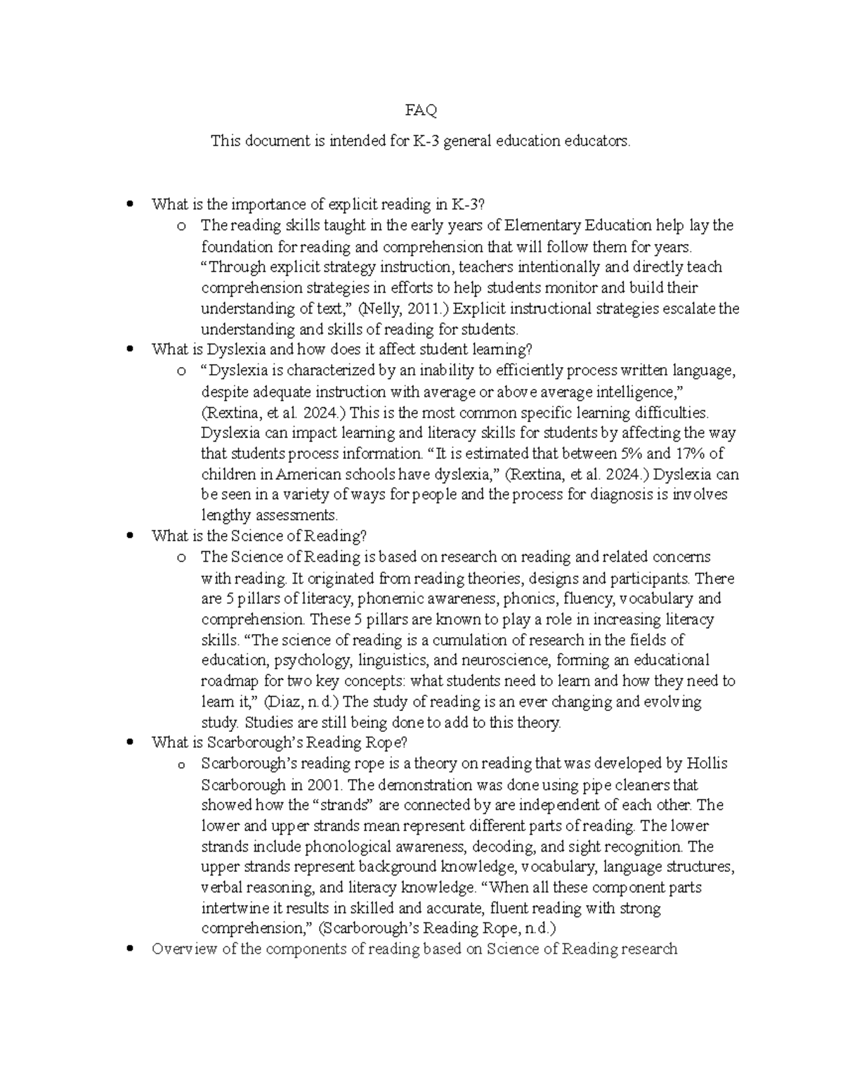 FAQ Topic 1 - FAQ This document is intended for K-3 general education ...