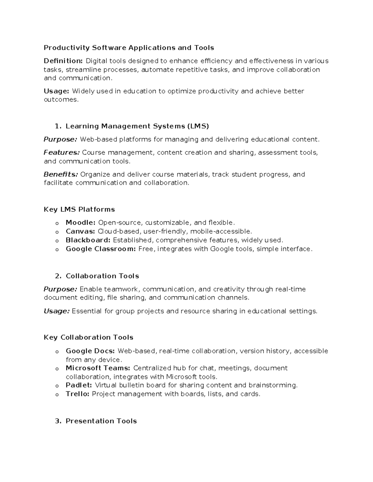 Ed 12 finals reviewer - Productivity Software Applications and Tools ...