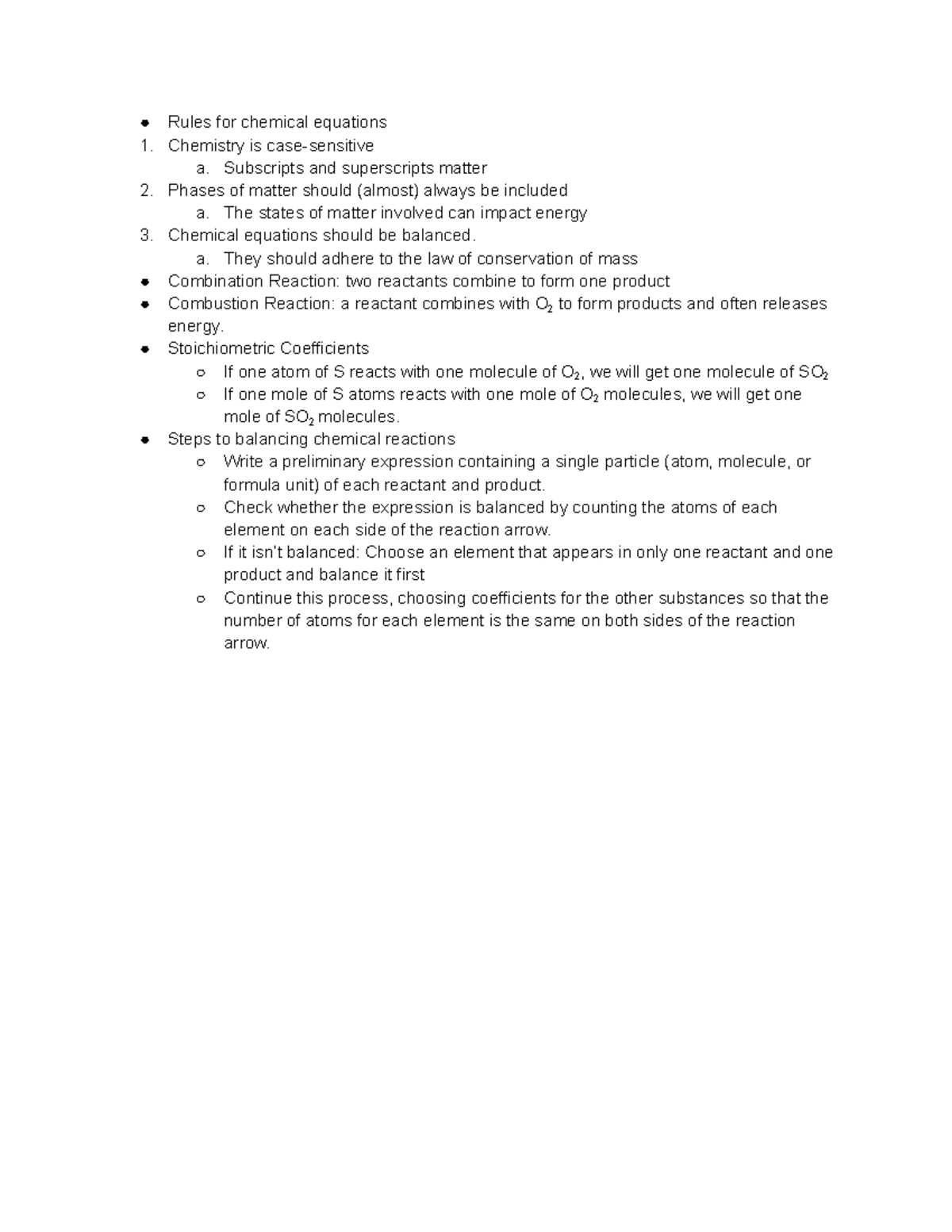 Chapter 7a (chem) - Rules for Chemical Equations - Rules for chemical ...