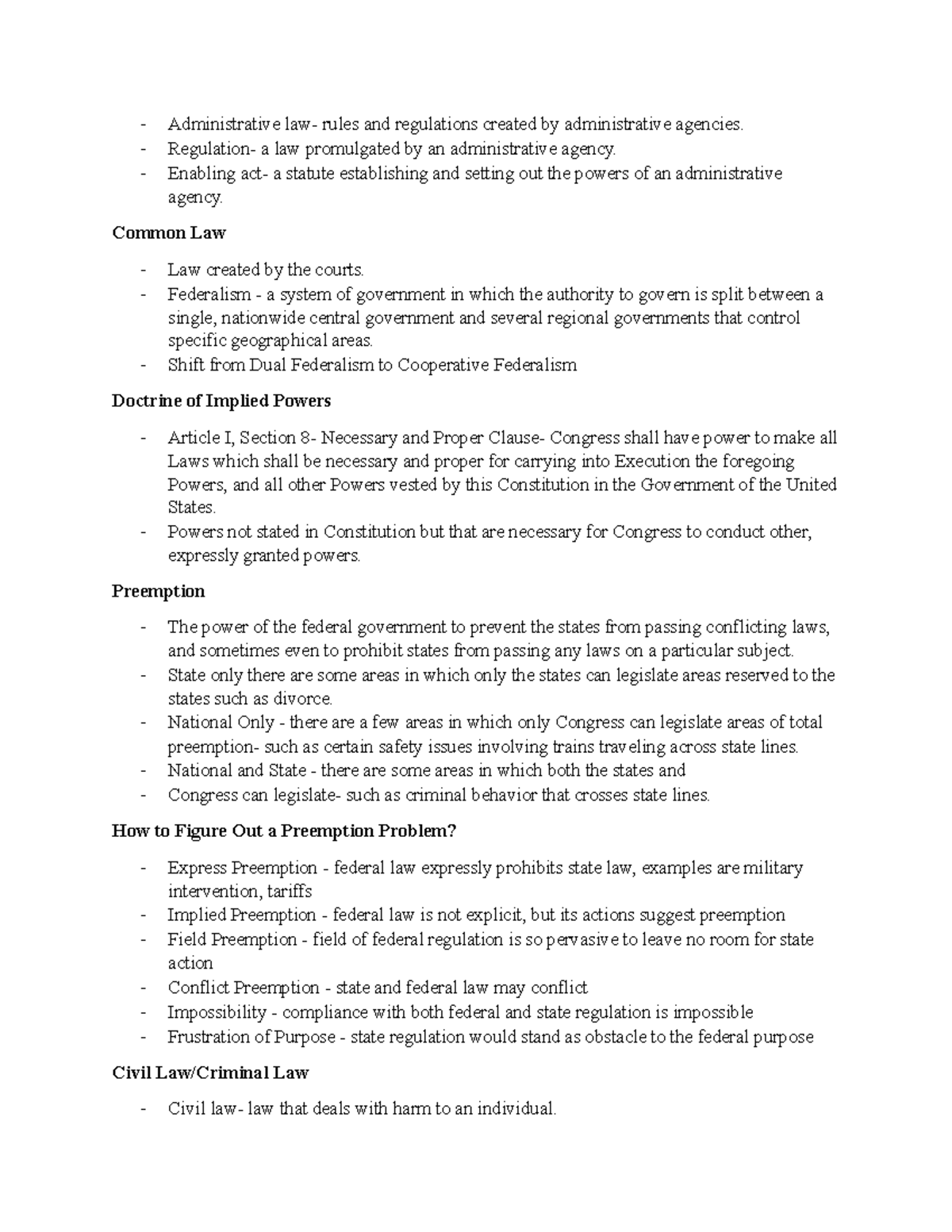 Intro TO LAW Notes 2 - Criminal Law and the Judicial Courts ...