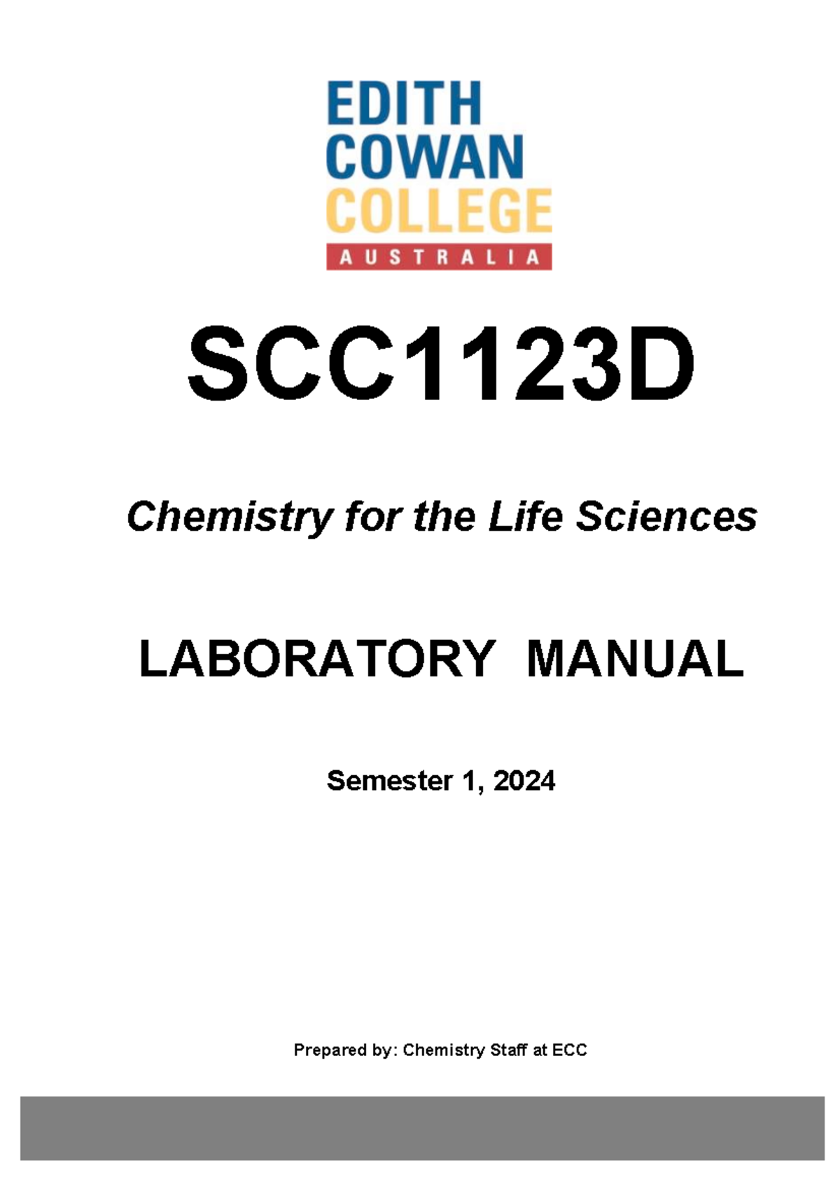 SCC1123 D Lab Manual 15 - SCC1123D Chemistry for the Life Sciences ...