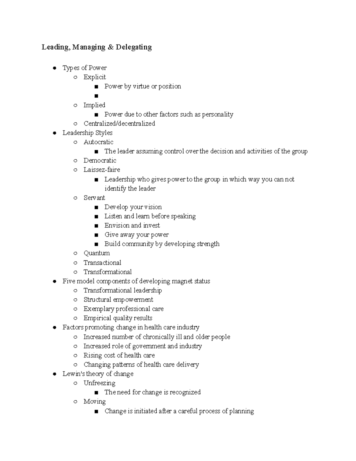 Leading, Managing and Delegating - Leading, Managing & Delegating Types ...