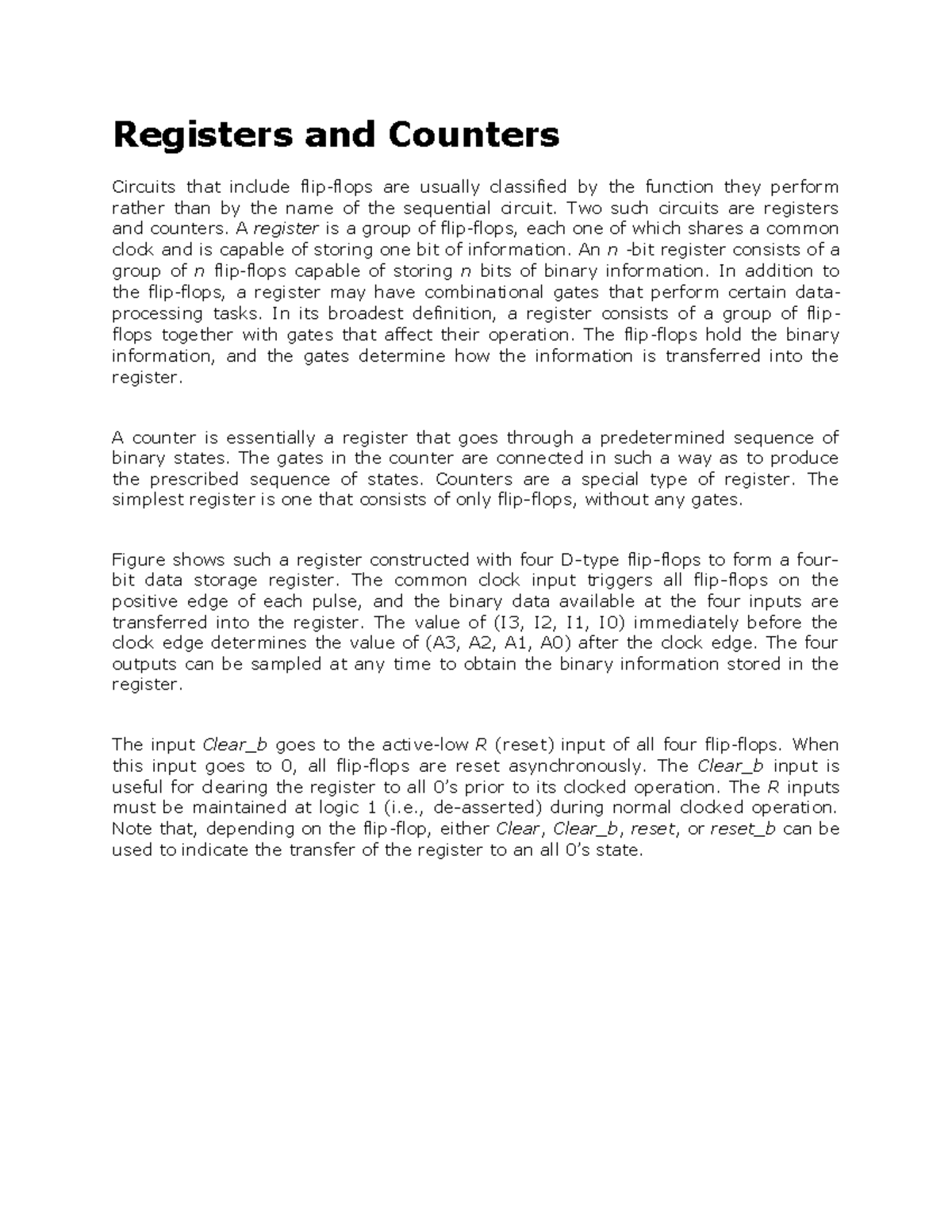 DE - Registers and Counters - Registers and Counters Circuits that ...