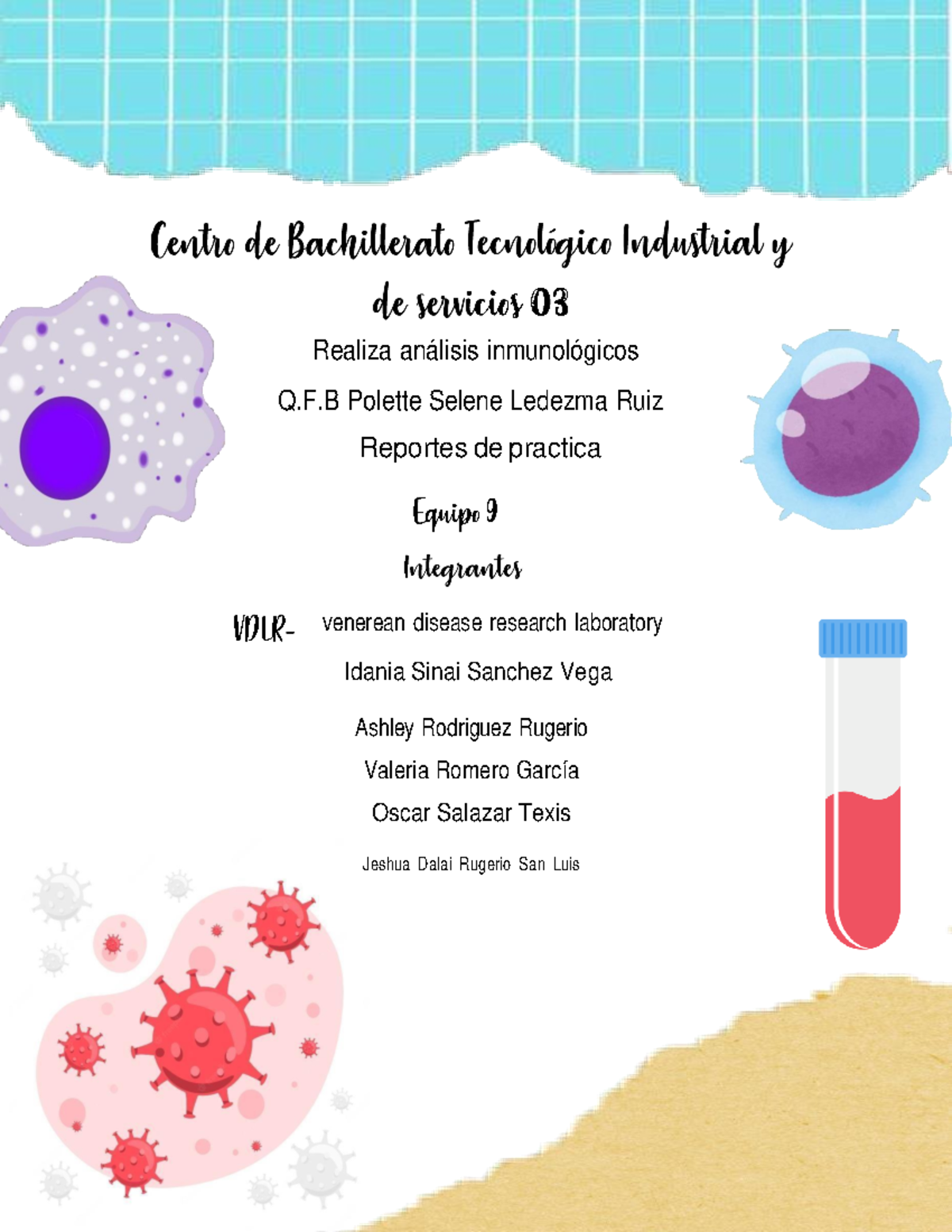 Practica Inmunológica VDRL - venerean disease research laboratory ...