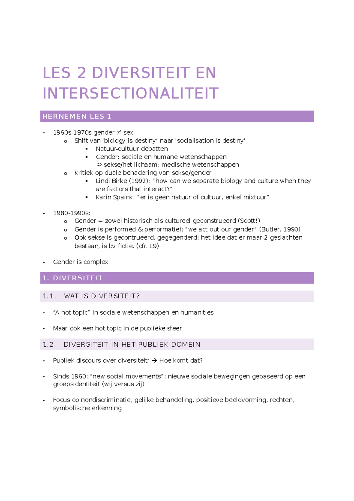 Les 2- diversiteit en intersectionaliteit (gender en diversiteit) - LES ...