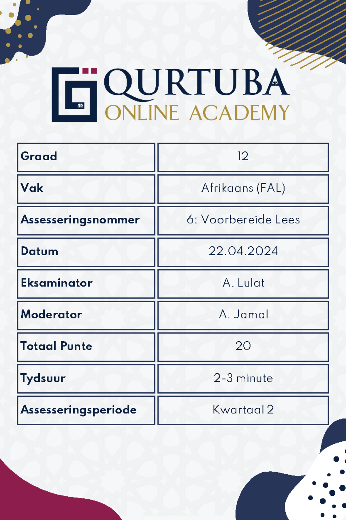 1712313712464-Voorbereide Lees Afrikaans Assessment Template (1 ...