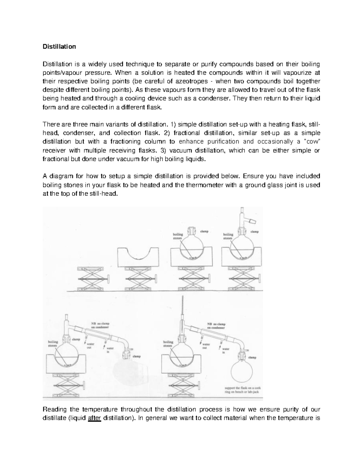 Distillation - notes - Distillation Distillation is a widely used ...