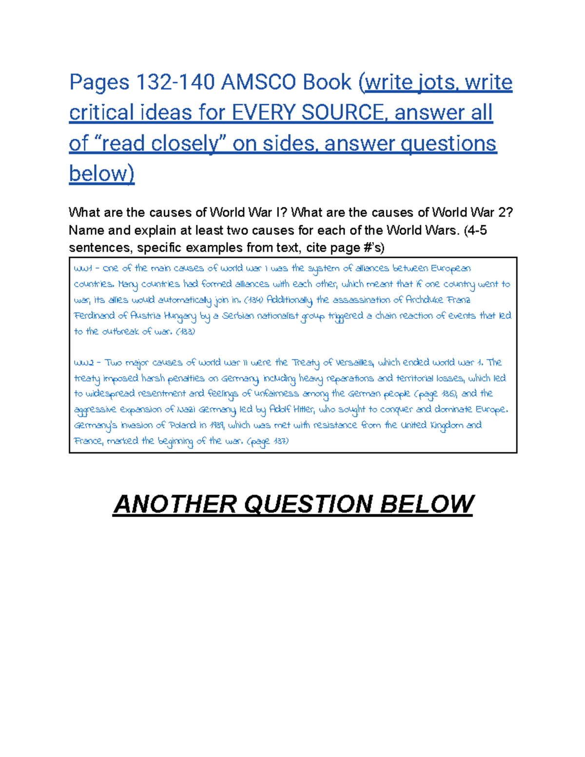 Caleb Kessie - HW: Amsco Pages 132-140 Review - Pages 132-140 AMSCO ...