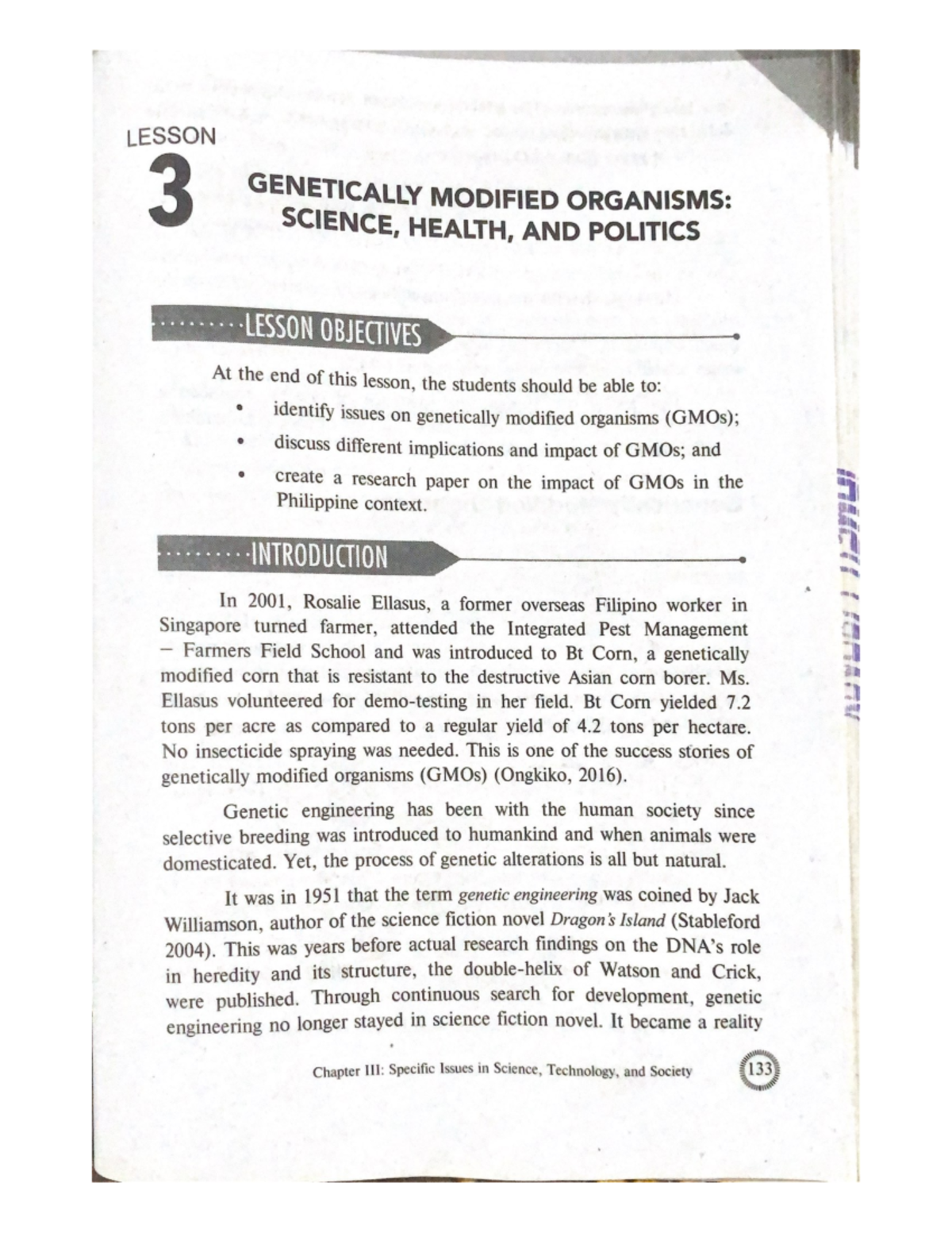 Chapter 13- Genetically Modified Organisms 2 - LESSON 3 GENETICALLY ...