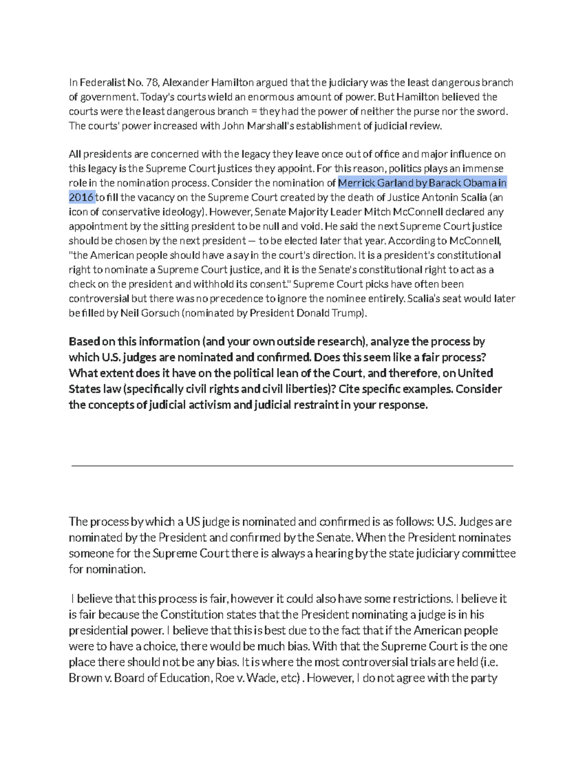 Lesson 7 discussion the process of how a judge or justice is voted into ...