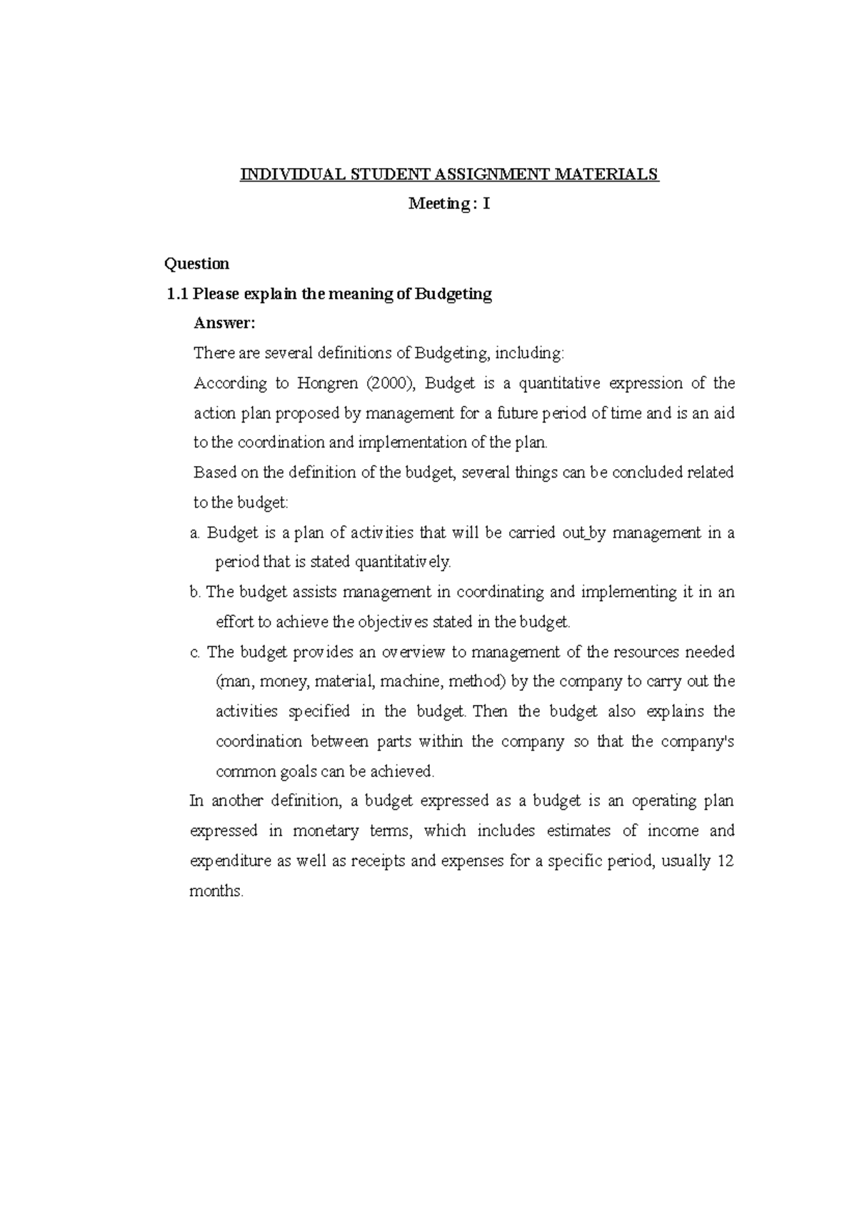 Individual Student Assignment Materials - INDIVIDUAL STUDENT ASSIGNMENT ...