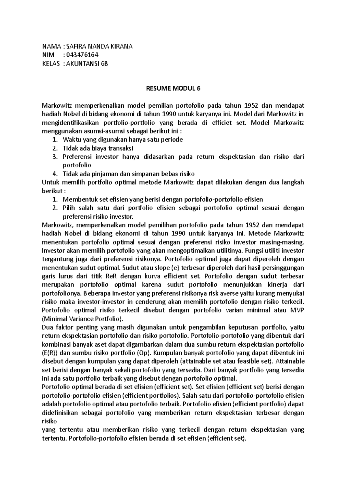 Resume modul 6 - tugas - NAMA : SAFIRA NANDA KIRANA NIM : 043476164 ...