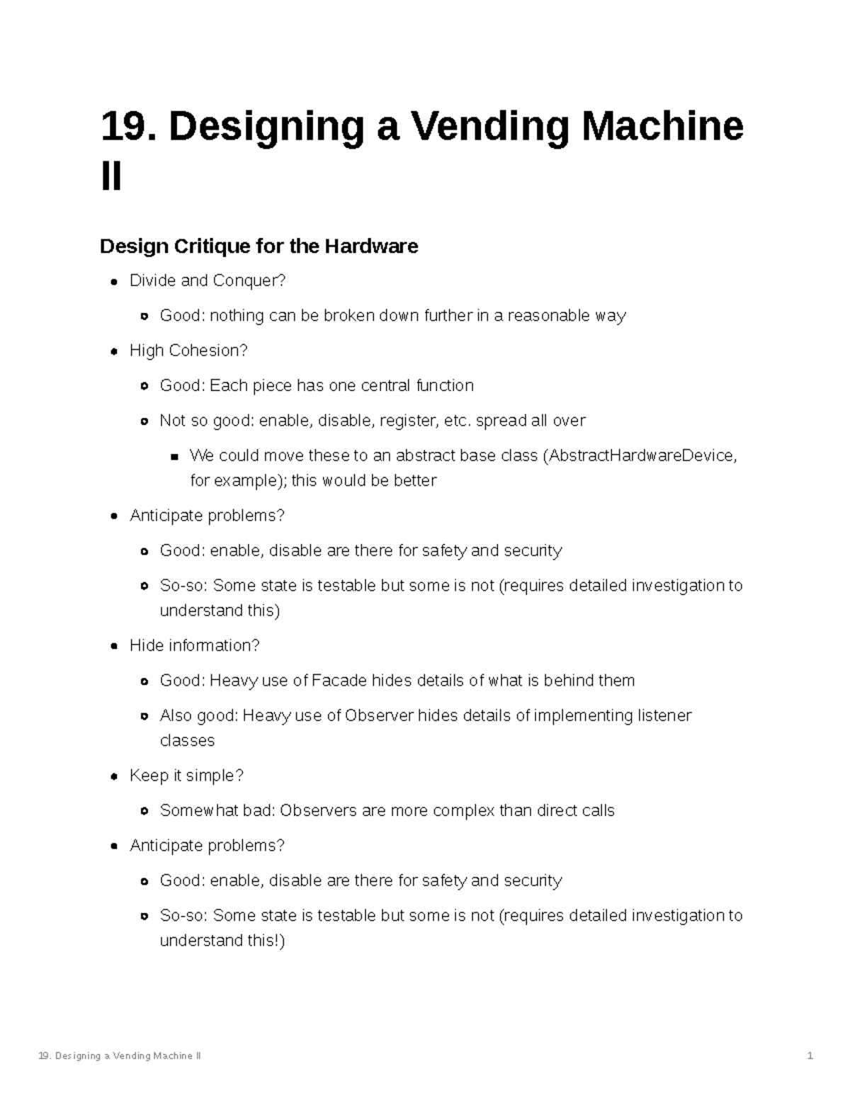 19 - lec 19 - 19. Designing a Vending Machine II Design Critique for ...