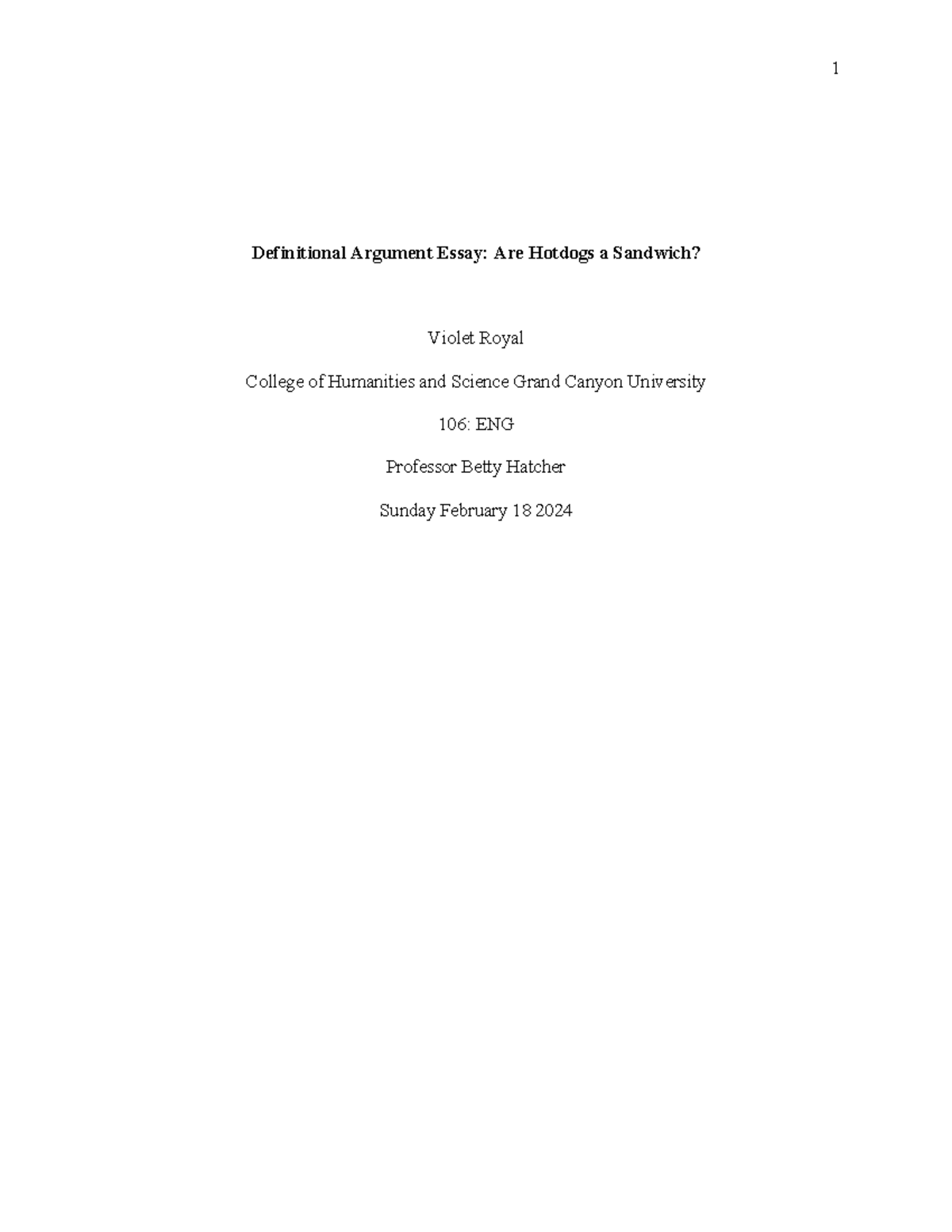 Argumentive Essay - Definitional Argument Essay: Are Hotdogs a Sandwich ...