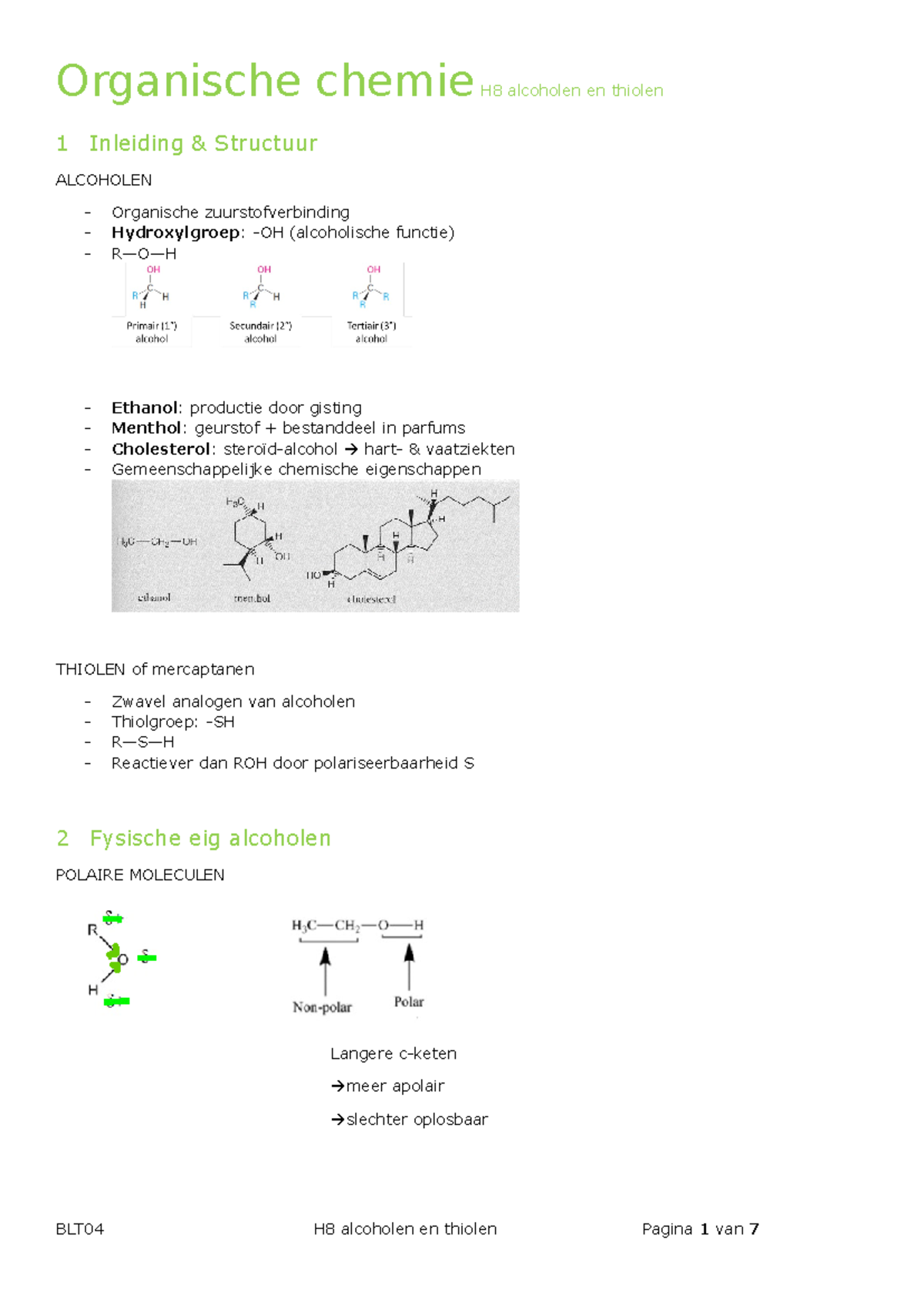 BLT04 H8 alcoholen en thiolen - Organische chemie H8 alcoholen en ...