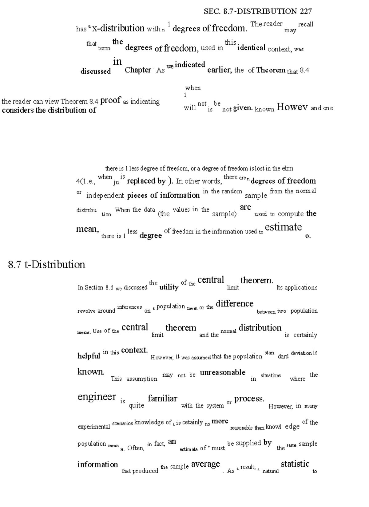 Module 3C t-Distribution - SEC. 8-DISTRIBUTION 227 has a x-distribution ...