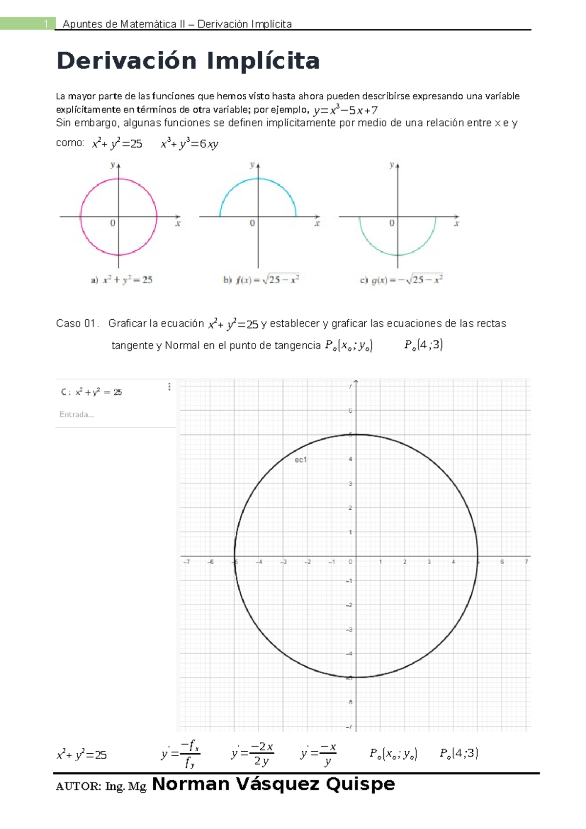 Derivacion de Func Implic - Derivación Implícita La mayor parte de las ...