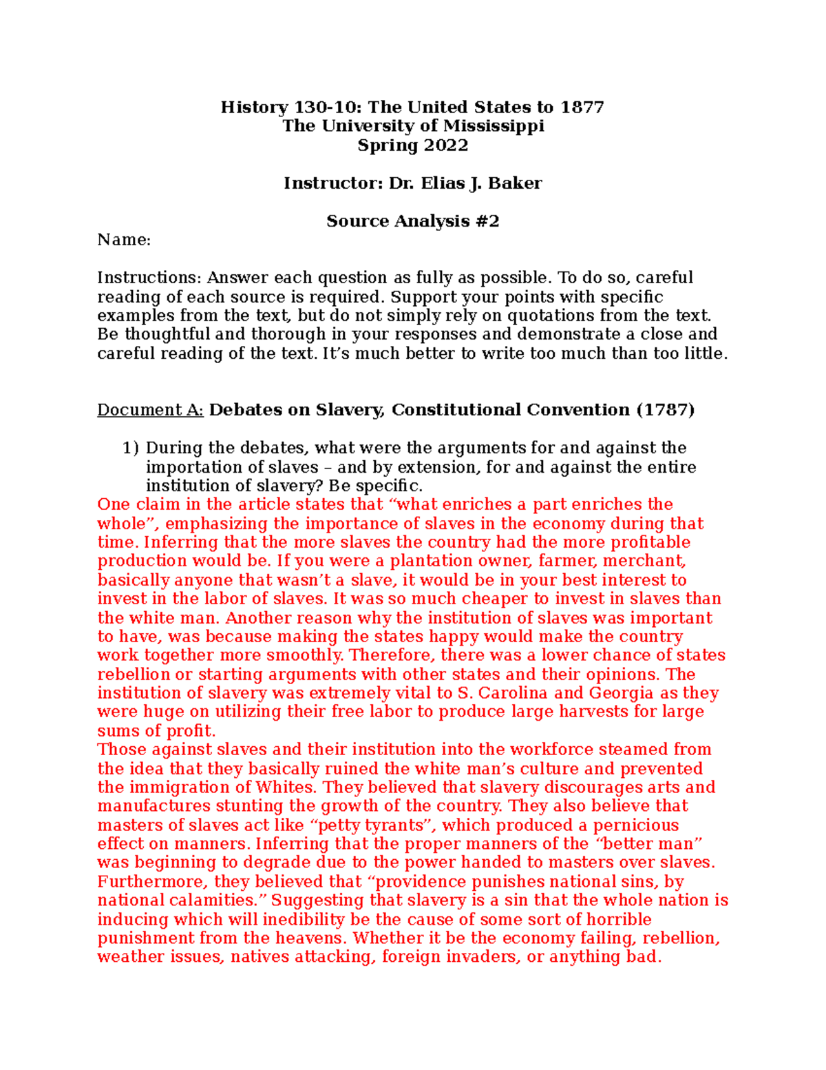 Primary Source Analysis 2 - History 130-10: The United States to 1877 ...