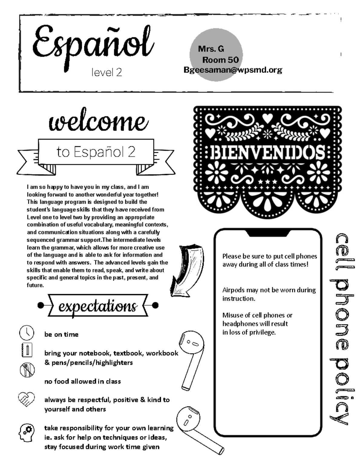 Spanish-I-Syllabus - res - Español level 2 Mrs. G Room 50 Bgeesaman ...