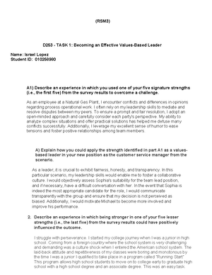 D361 Task 1 - D361 Task 1 pass first attempt - VMM2: Business ...