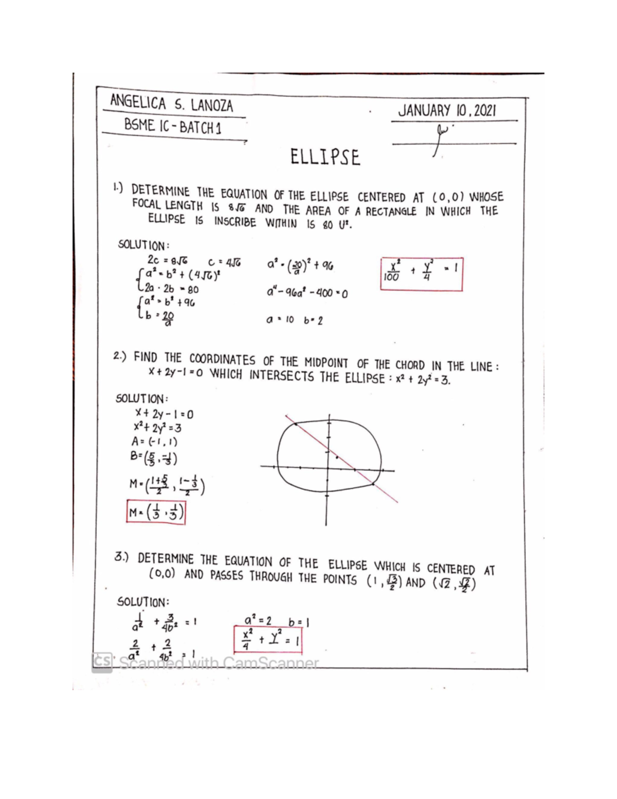 Ellipse Notes - Math for Engineers - PangSU - Studocu