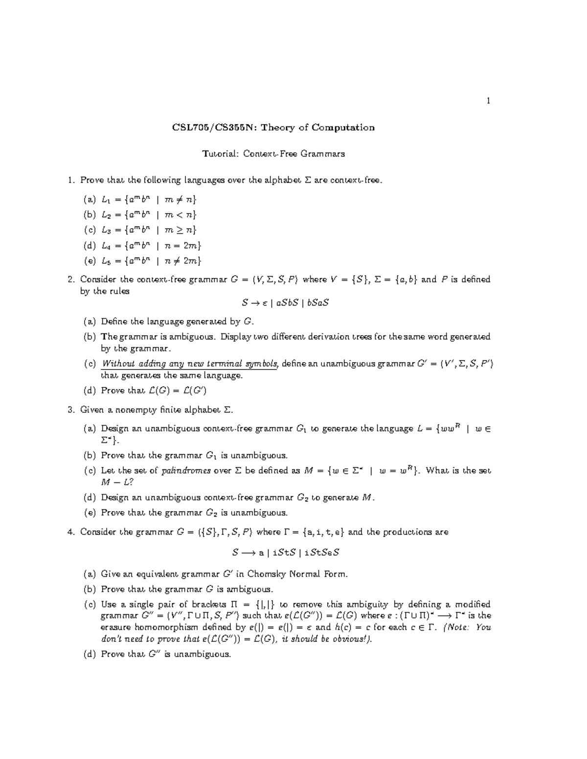 Context-free-grammars - 1 CSL705/CS355N: Theory of Computation Tutorial: Context-Free Grammars ...