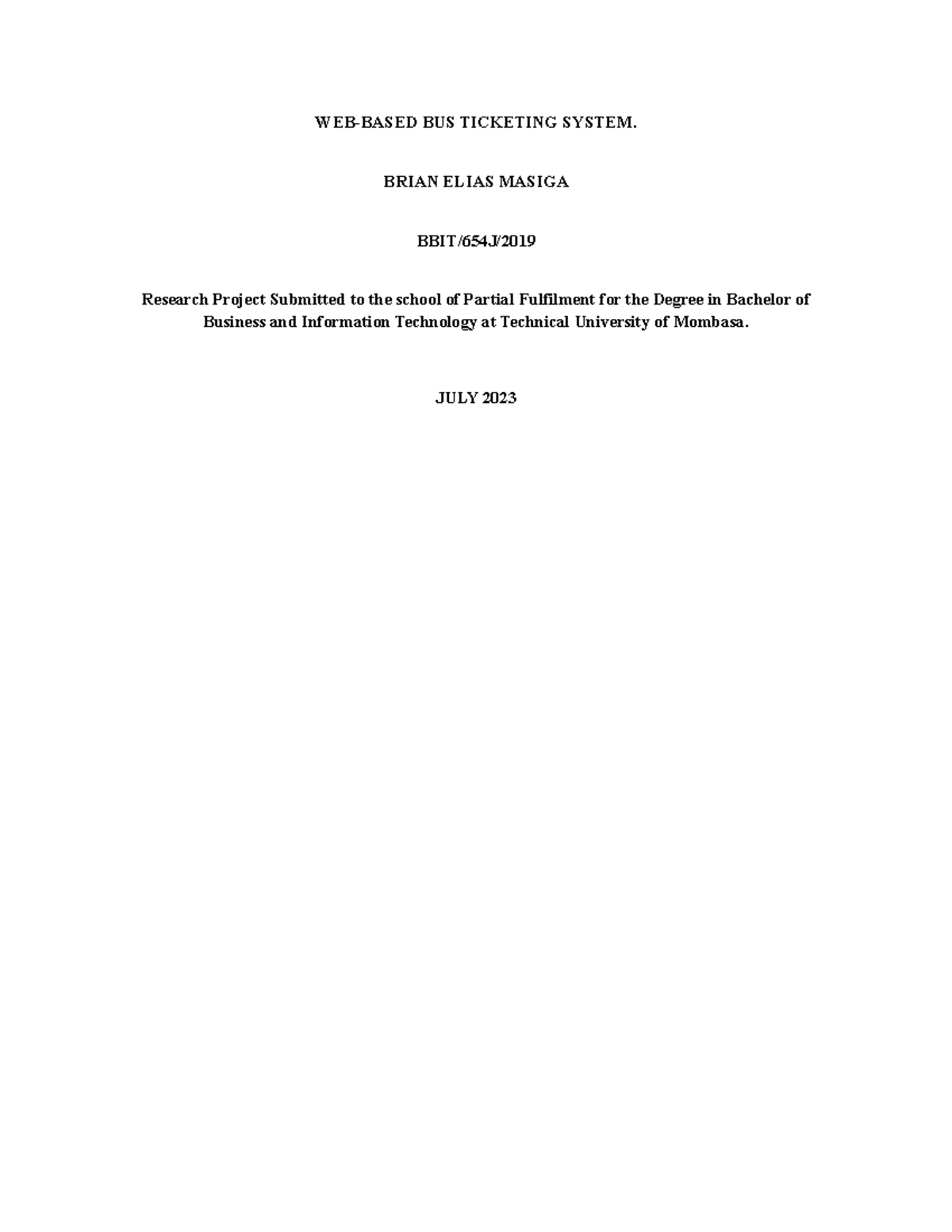 Brian Elias Masiga project proposal - WEB-BASED BUS TICKETING SYSTEM ...