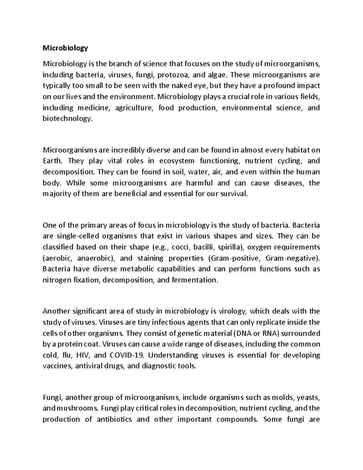 Microbiology - learning - Microbiology Microbiology is the branch of ...