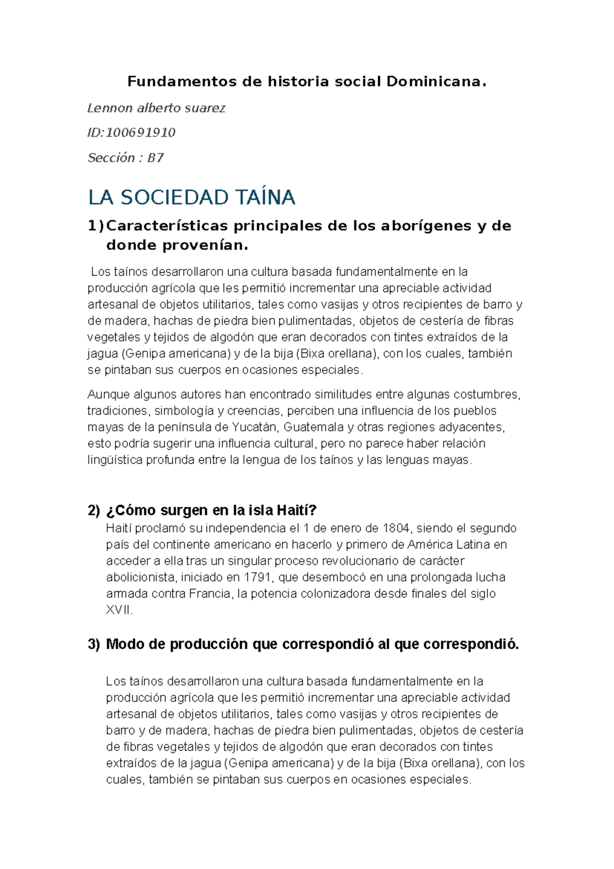 La sociedad Taína - Algo breve sobre la historia Dominicana ...