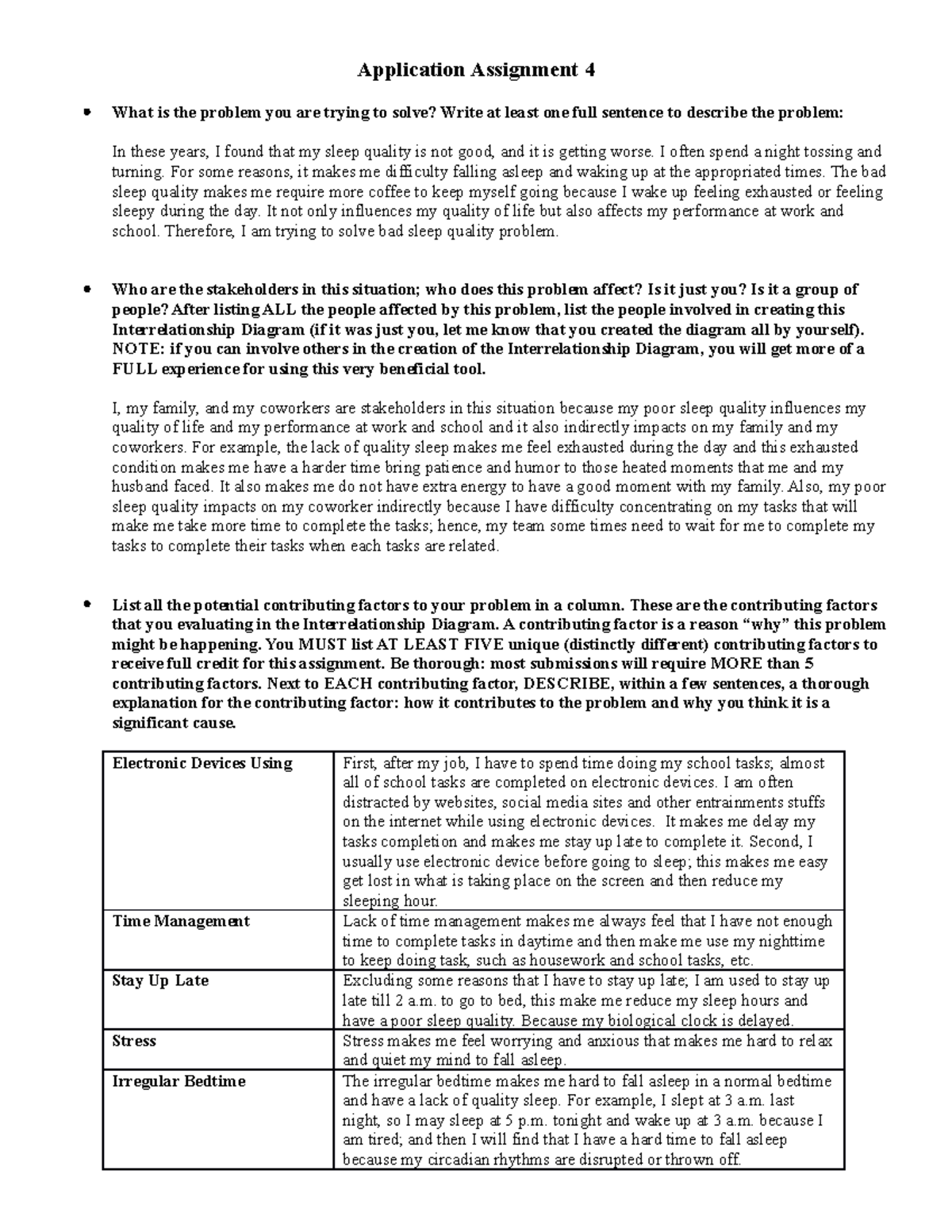 YEN TING CHEN - Application Assignment 4 - Application Assignment 4 What is the problem you are ...