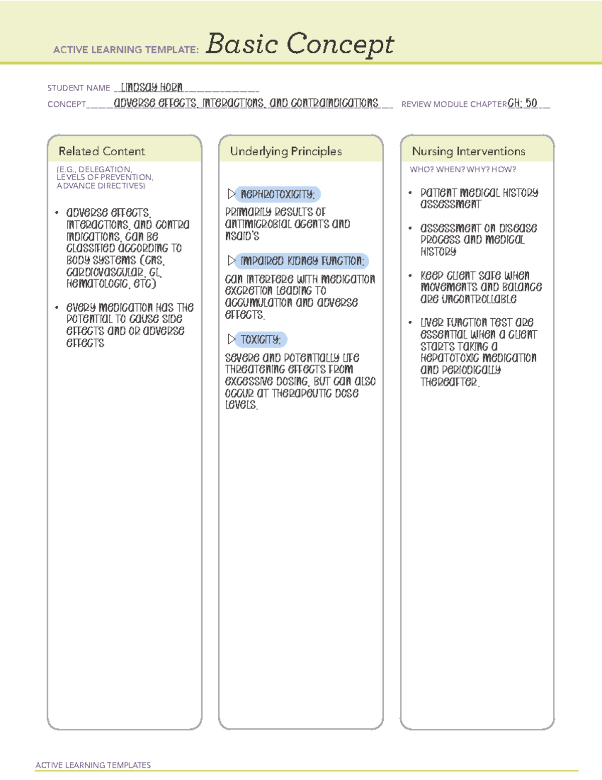 ATI Exam Remediation (Adverse Effects) - ACTIVE LEARNING TEMPLATES ...
