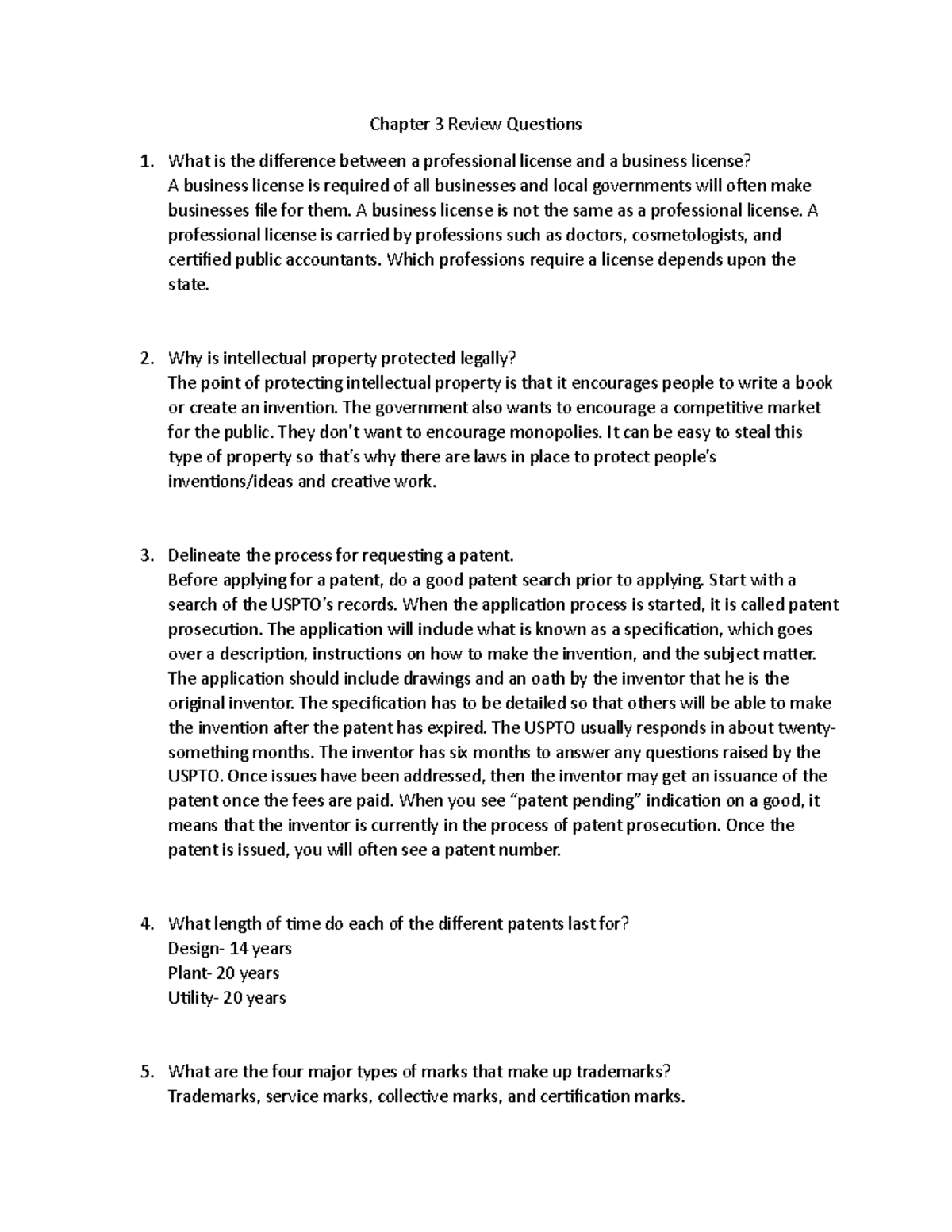 Ch. 3 Review Questions - Chapter 3 Review Questions What is the ...