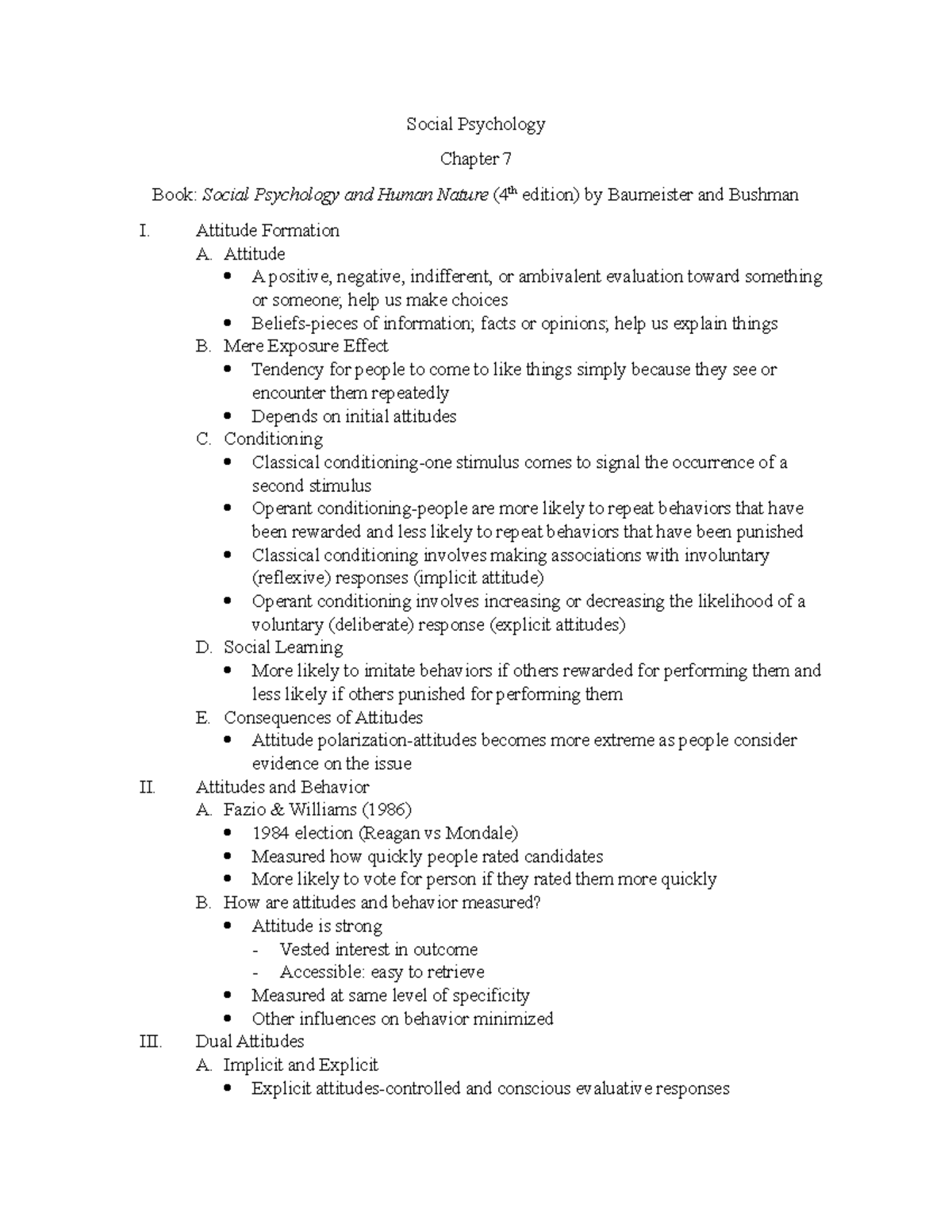 Social Psychology Chapter 7 - Social Psychology Chapter 7 Book: Social ...