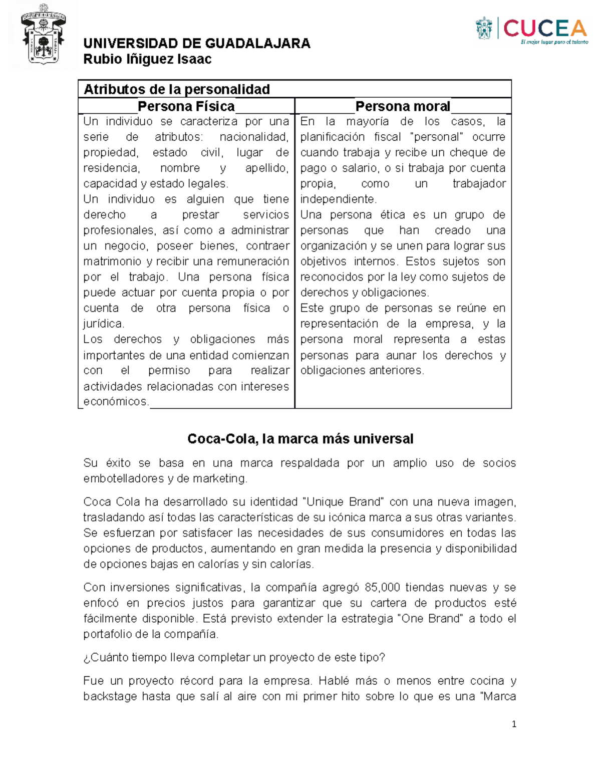 U3A1 Rubio Iñiguez Isaac - UNIVERSIDAD DE GUADALAJARA Rubio Iñiguez ...
