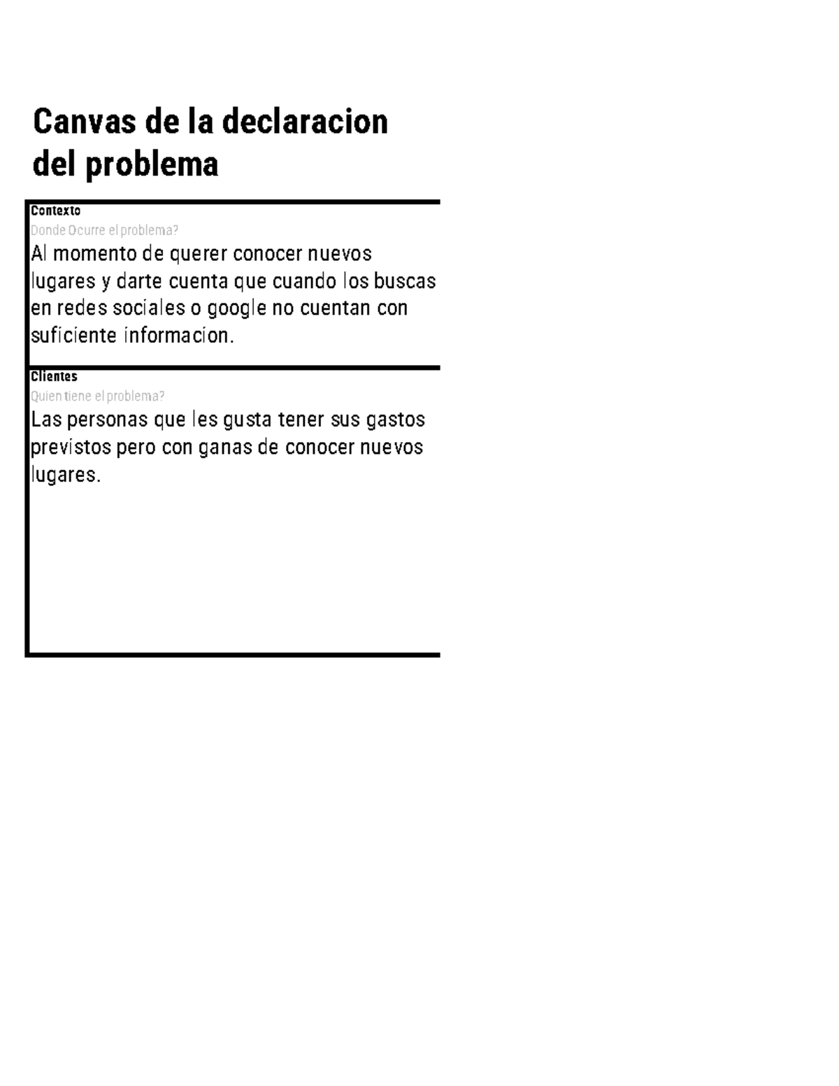 The Problem Statement Canvas - Contexto Donde Ocurre el problema? Al ...