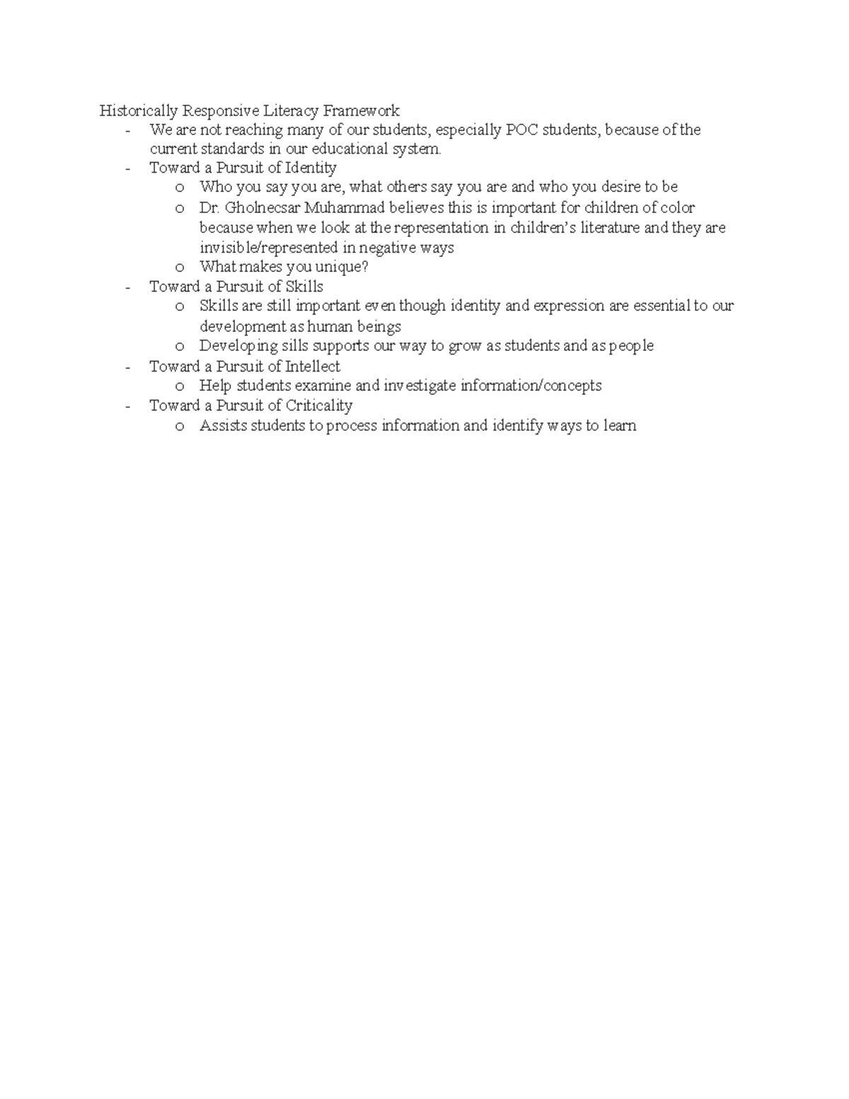 August 25 - Historically Responsive Literacy Framework - We are not ...