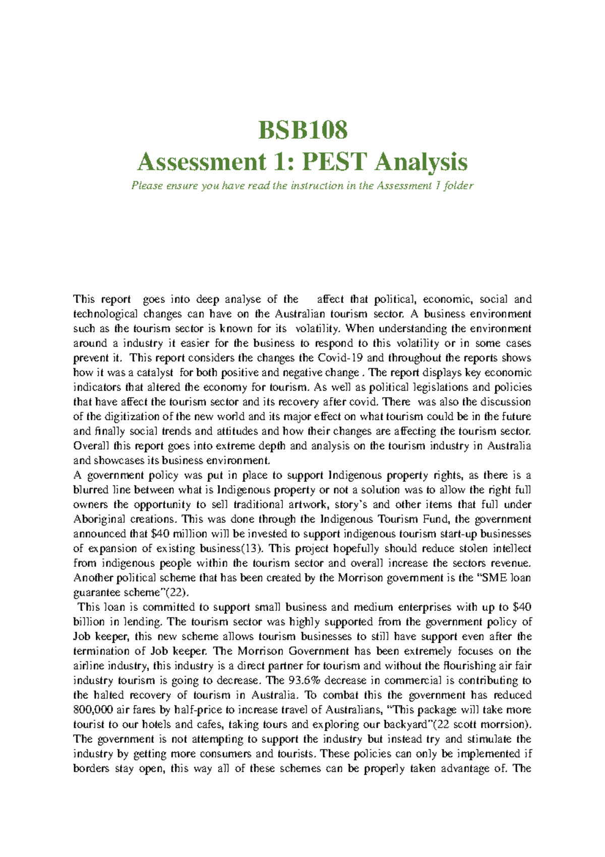 BSB 108 Assessment 1 sem 1 2021 - BSB108 - QUT - Studocu