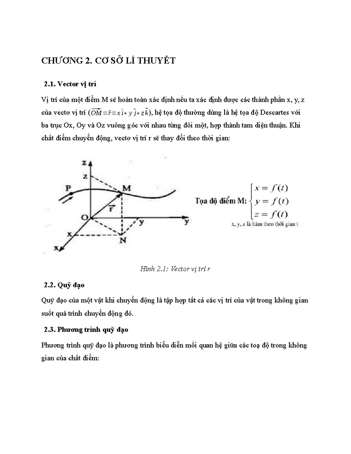 CS Lí thuyết btl - mô tả tại đây - CHƯƠNG 2. CƠ SỞ LÍ THUYẾT 2. Vector ...