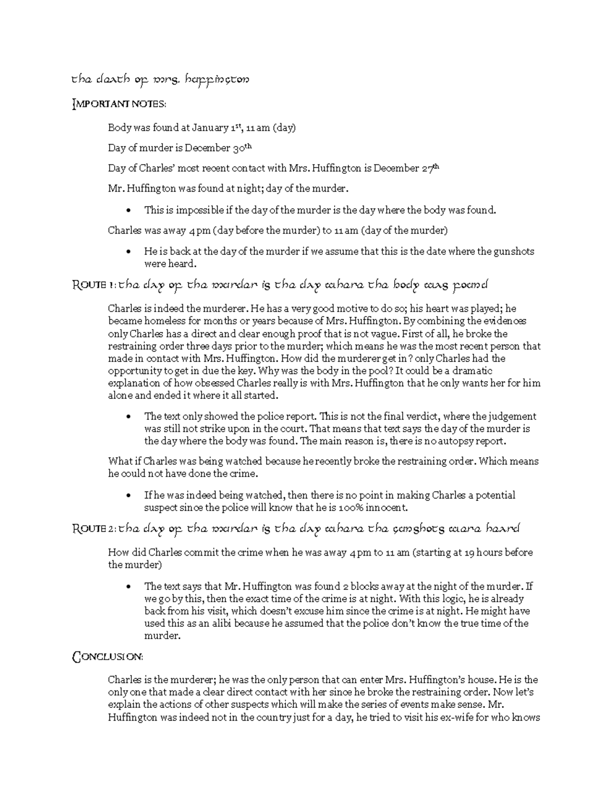 The Mysterious Death of Ms. Huffington - The death of Mrs. Huffington ...