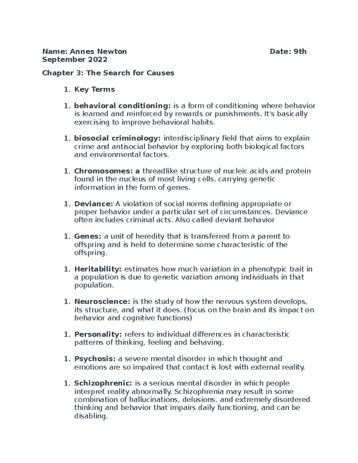 Chapter 3 Assignment 2 - N/A - Name: Annes Newton Date: 9th September 2022 Chapter 3: The Search ...