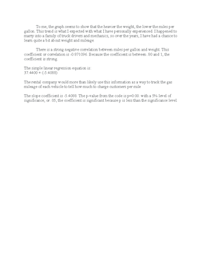 243 5 discussion - 5-3 Discussion: Simple Linear Regression Oyetunde Oloyede posted Oct 1, 2020 ...